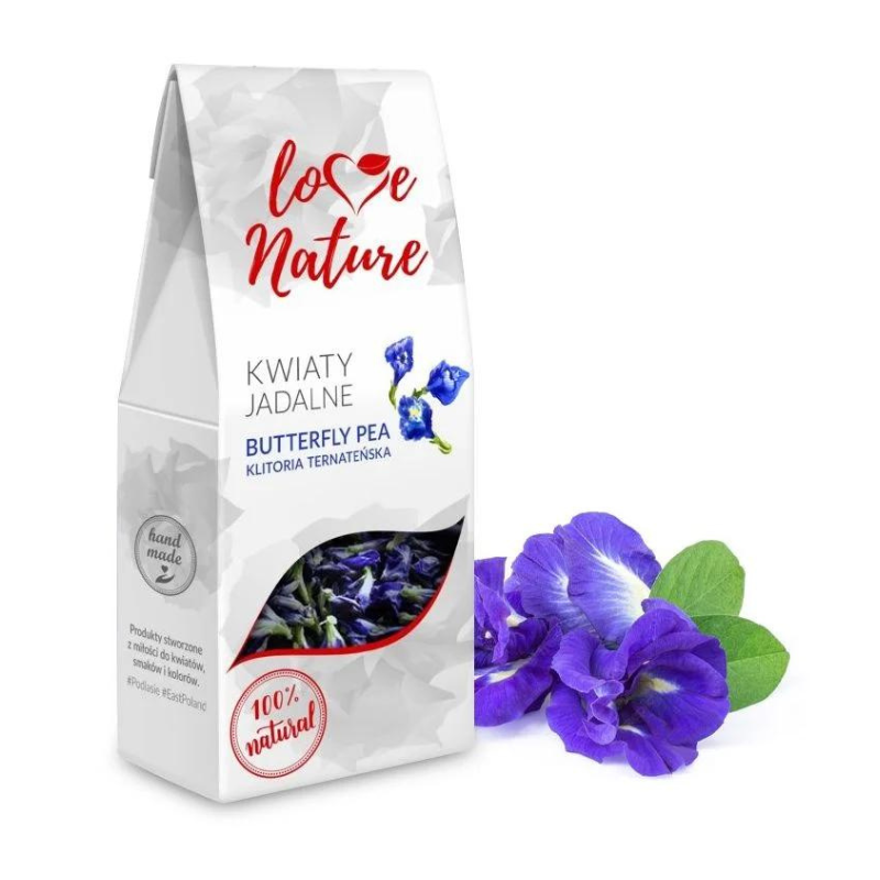 10 g KLITORIA TERNATEŃSKA PŁATKI KWIATY JADALNE LOVE NATURE